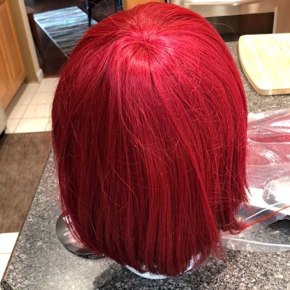 Qiang Feng | Accessories | Nwt Wig Red Little Red Riding Hood Bang Red ...